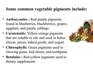 "Exploring Vegetable Pigments & Their Applications" or "Introduction to ...
