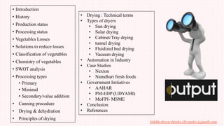 VEGETABLE PROCESSING | PPTX