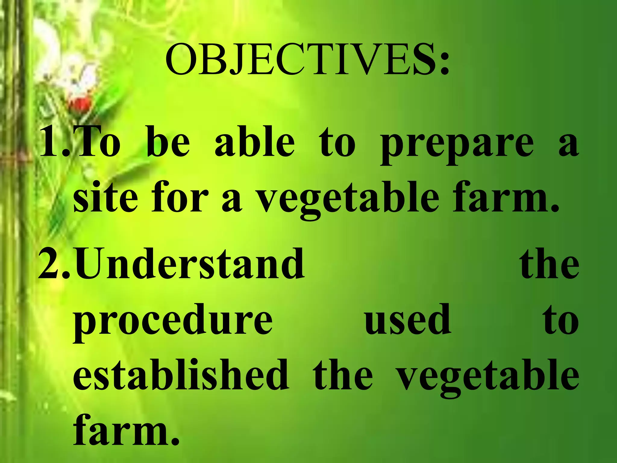 Vegetable production presentation | PPTX