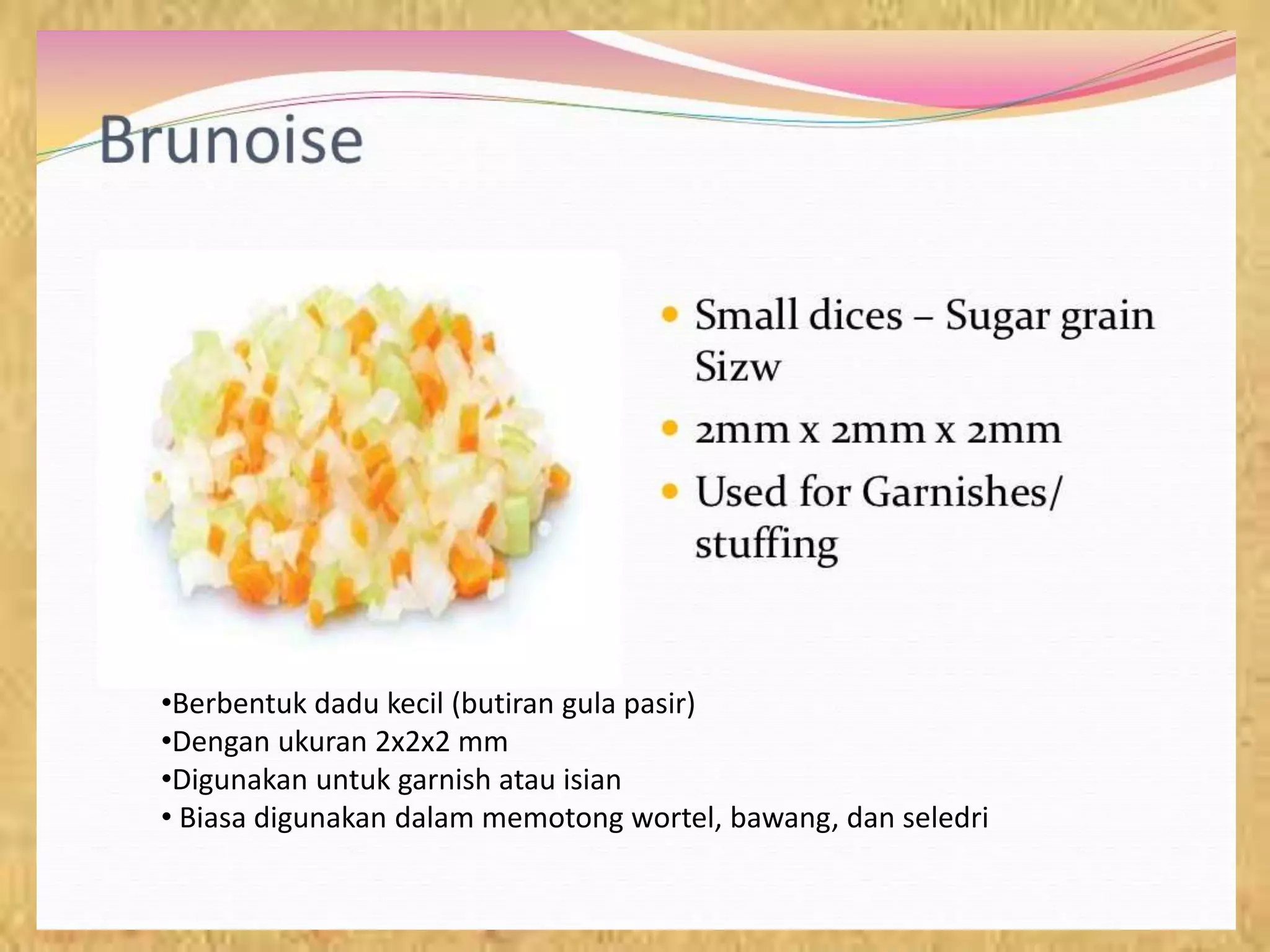 Jenis-Jenis Potongan Sayuran | PPTX