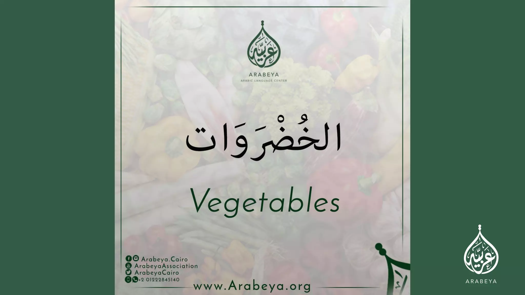 Modern Standard Arabic Vocabulary for Vegetables | PDF