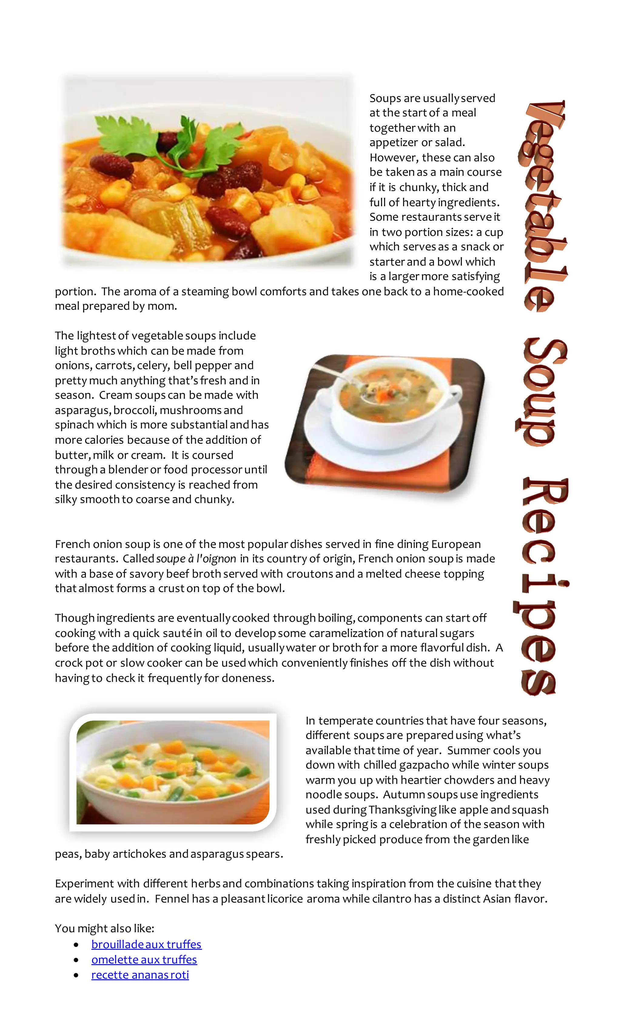 Vegetable soup recipes | DOCX