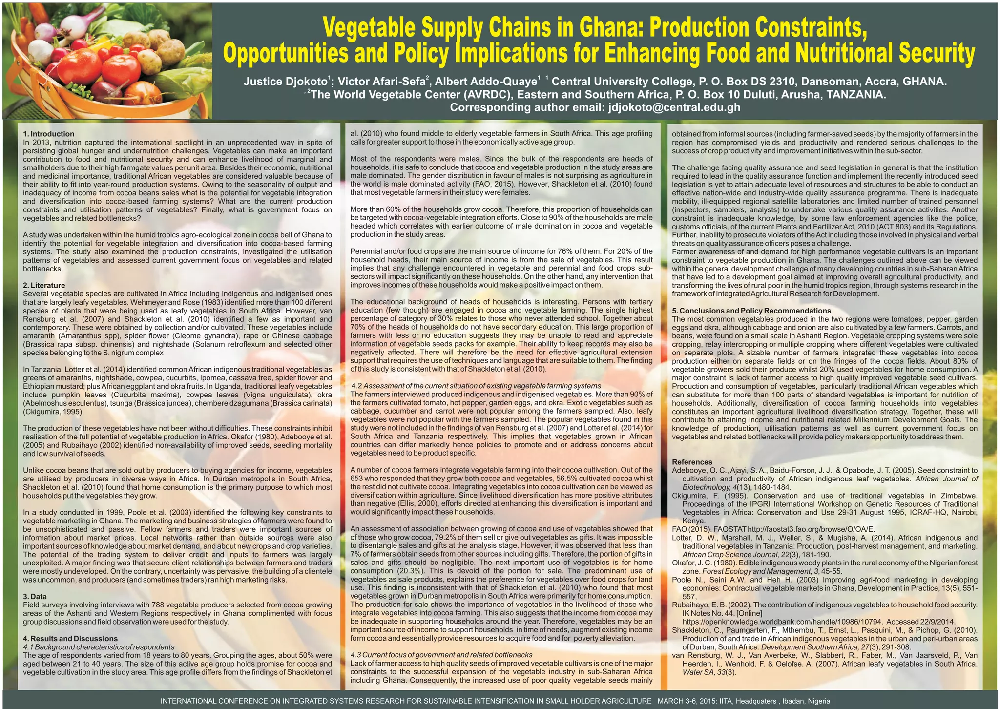 Vegetable supply chains in ghana production constraints, opportunities ...