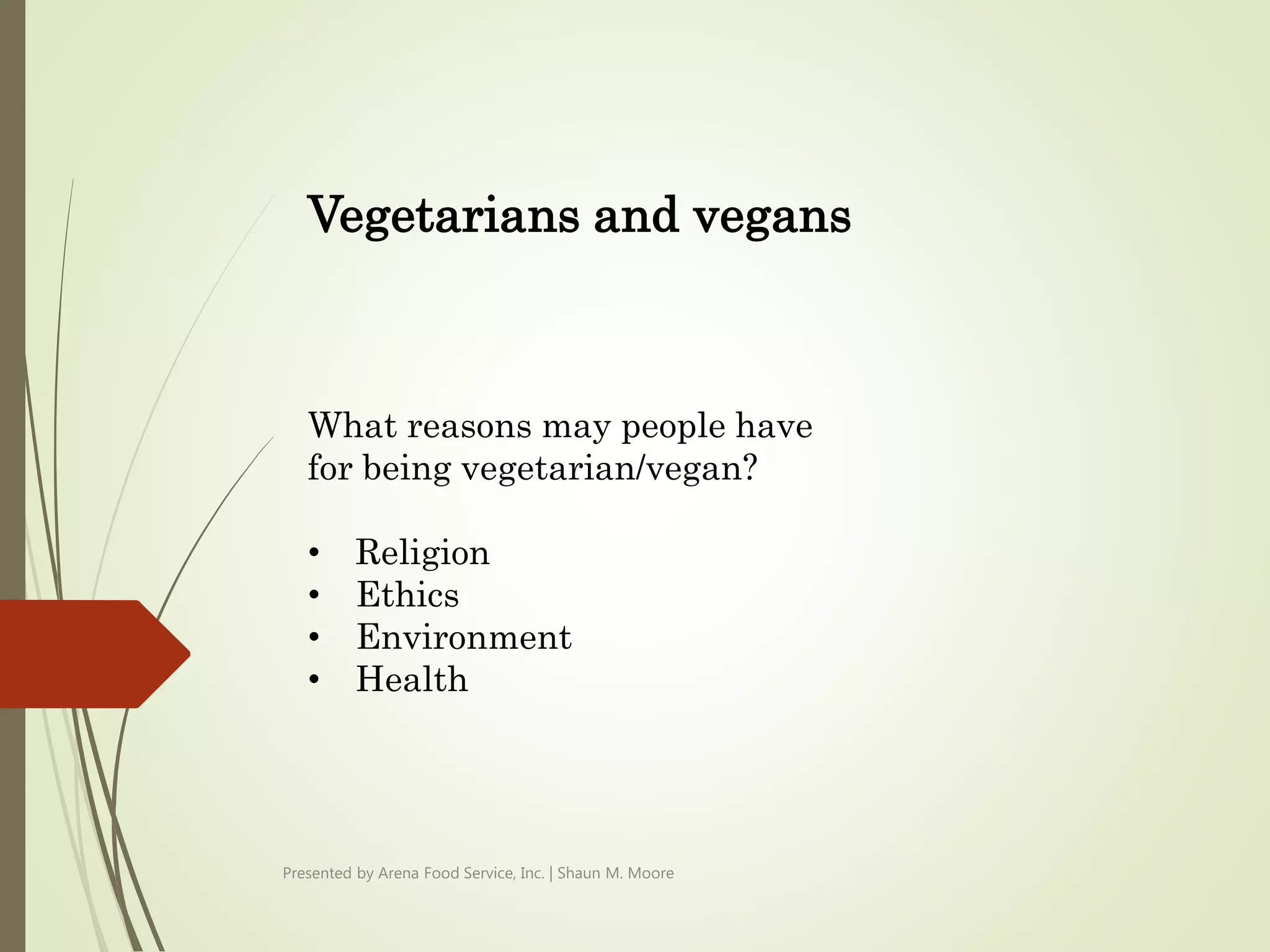 Vegetarian diets presentation | PPTX