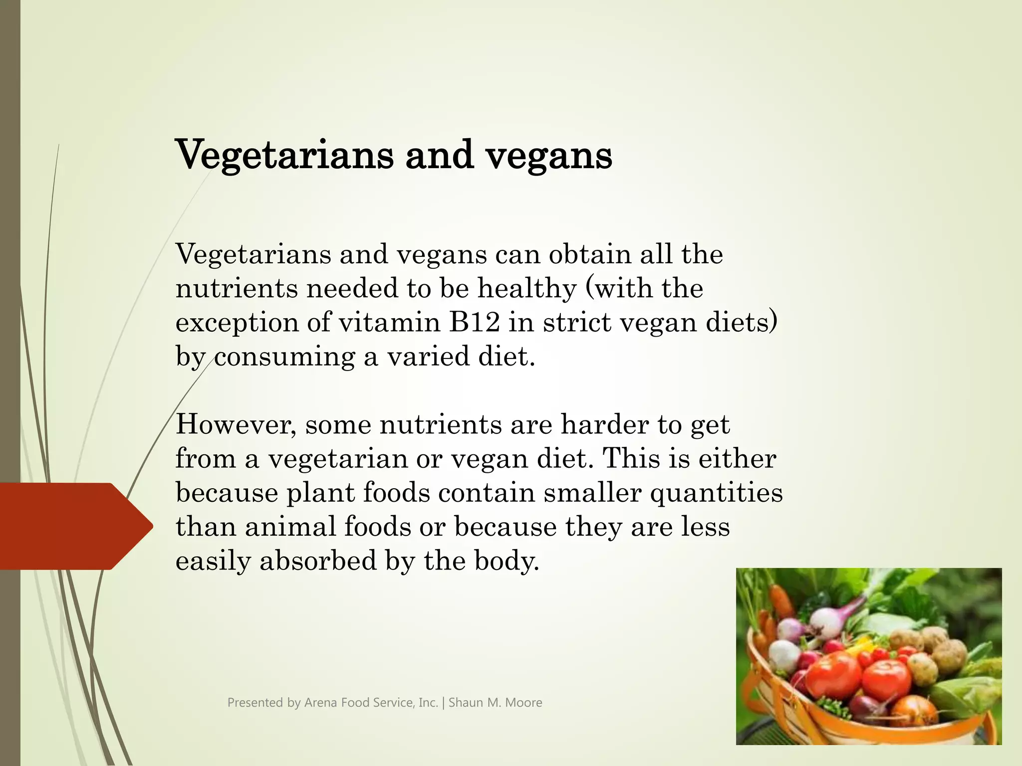 Vegetarian diets presentation | PPTX