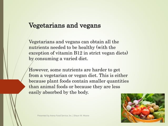 Vegetarian diets presentation | PPTX