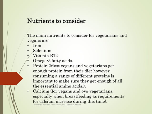 Vegetarian diets presentation | PPTX