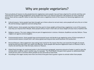 Vegetarian fact file | PPT