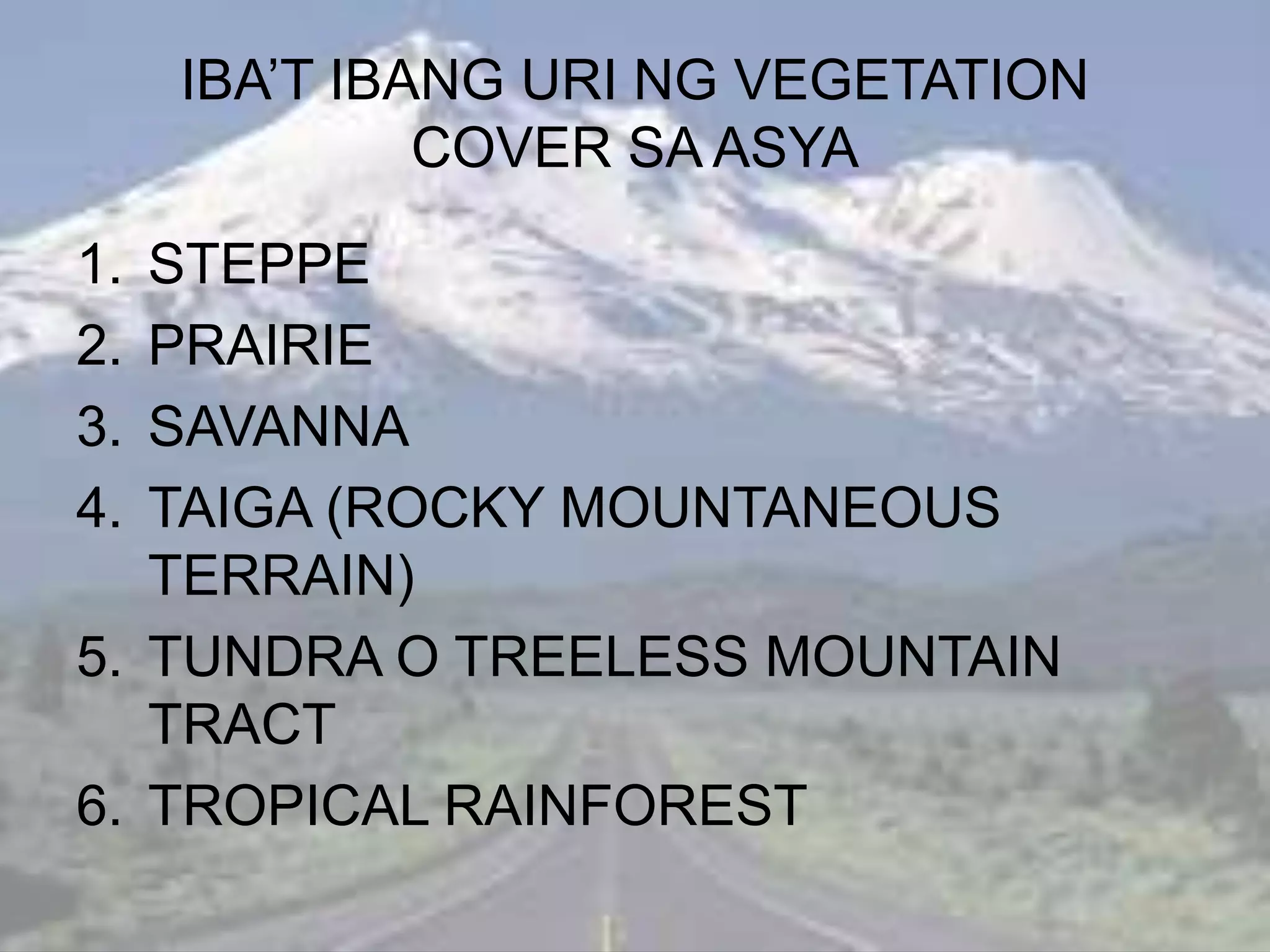Vegetation ng asia | PPTX