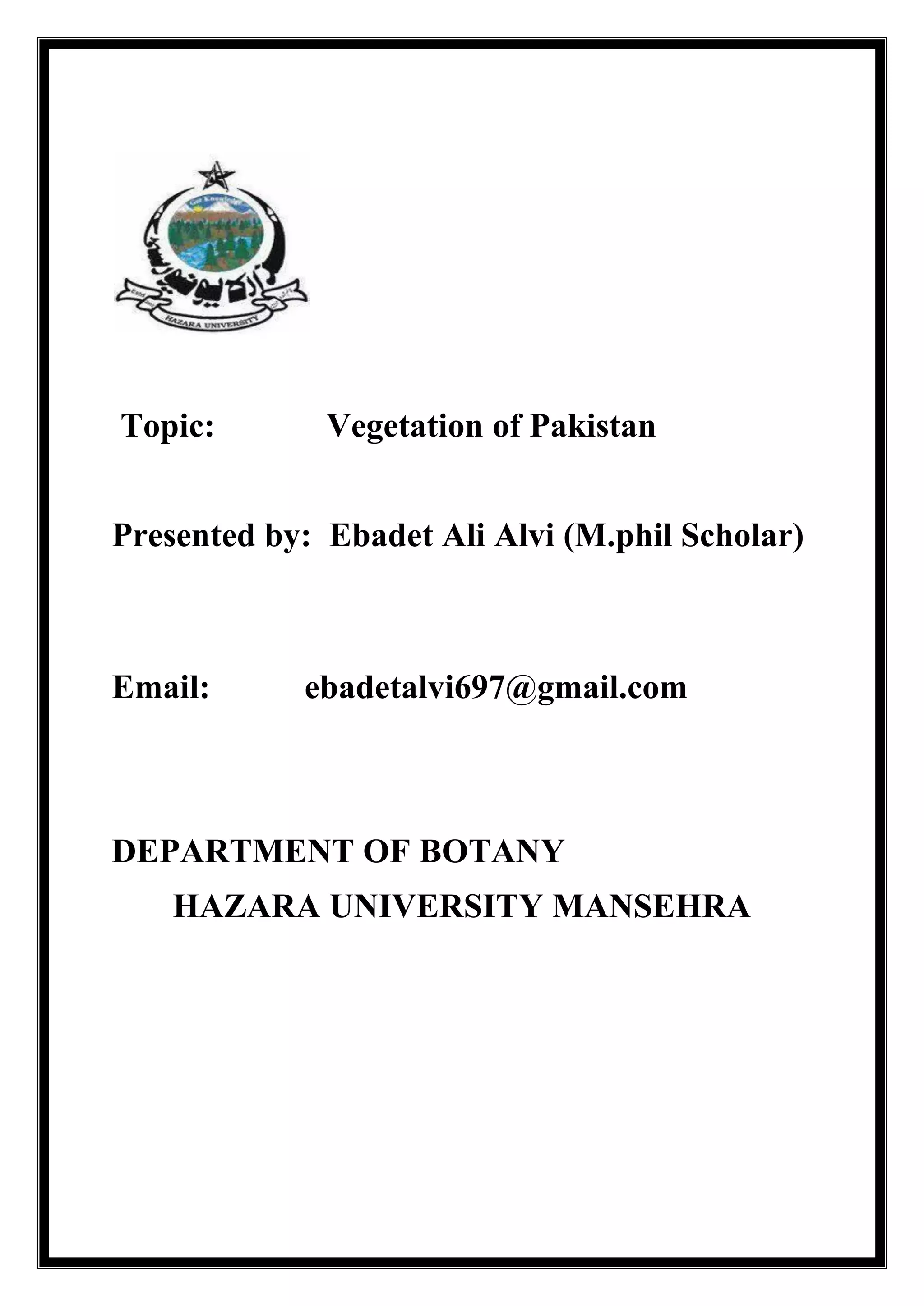 Vegetation of pakistan | PDF
