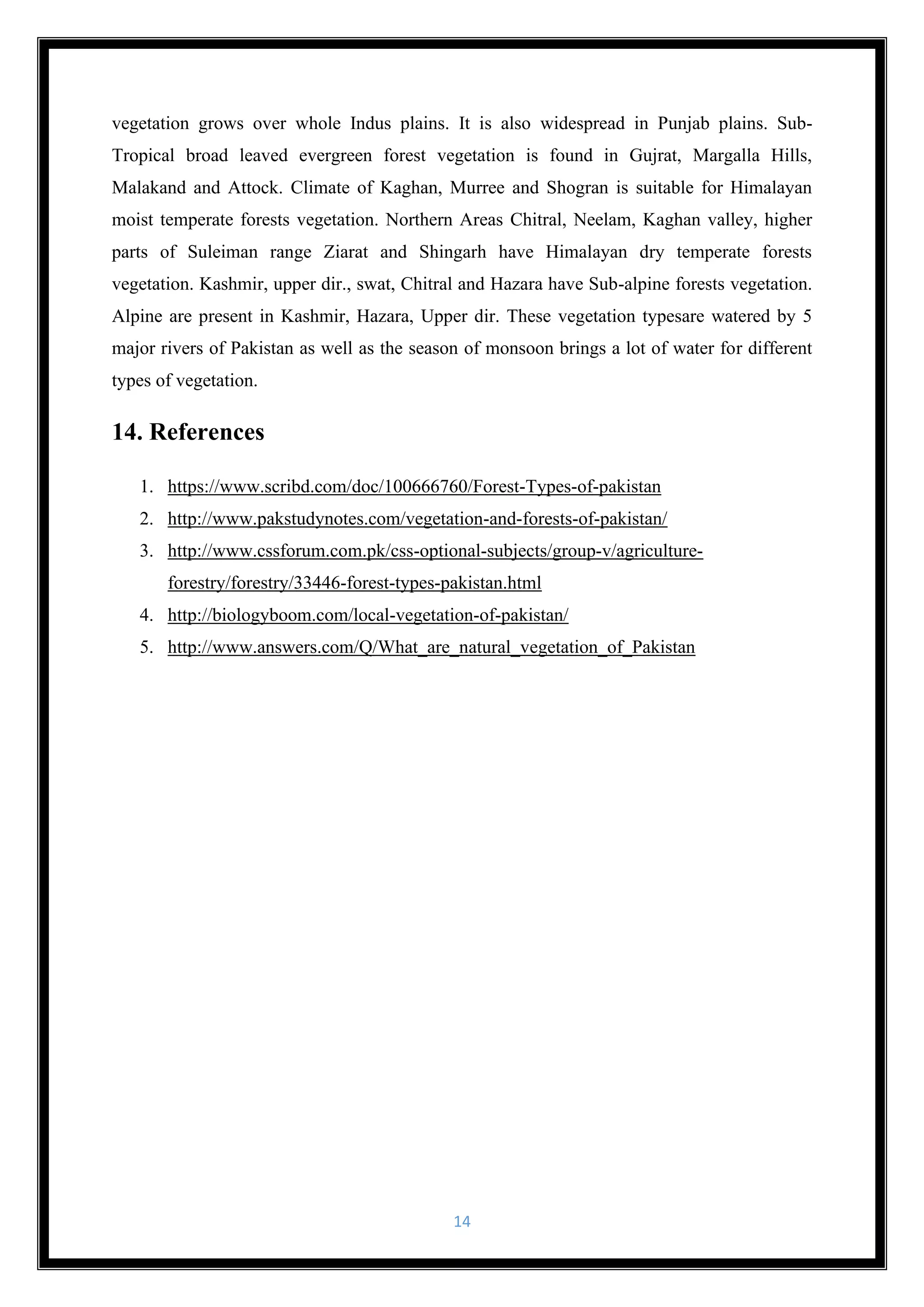 Vegetation of pakistan | PDF