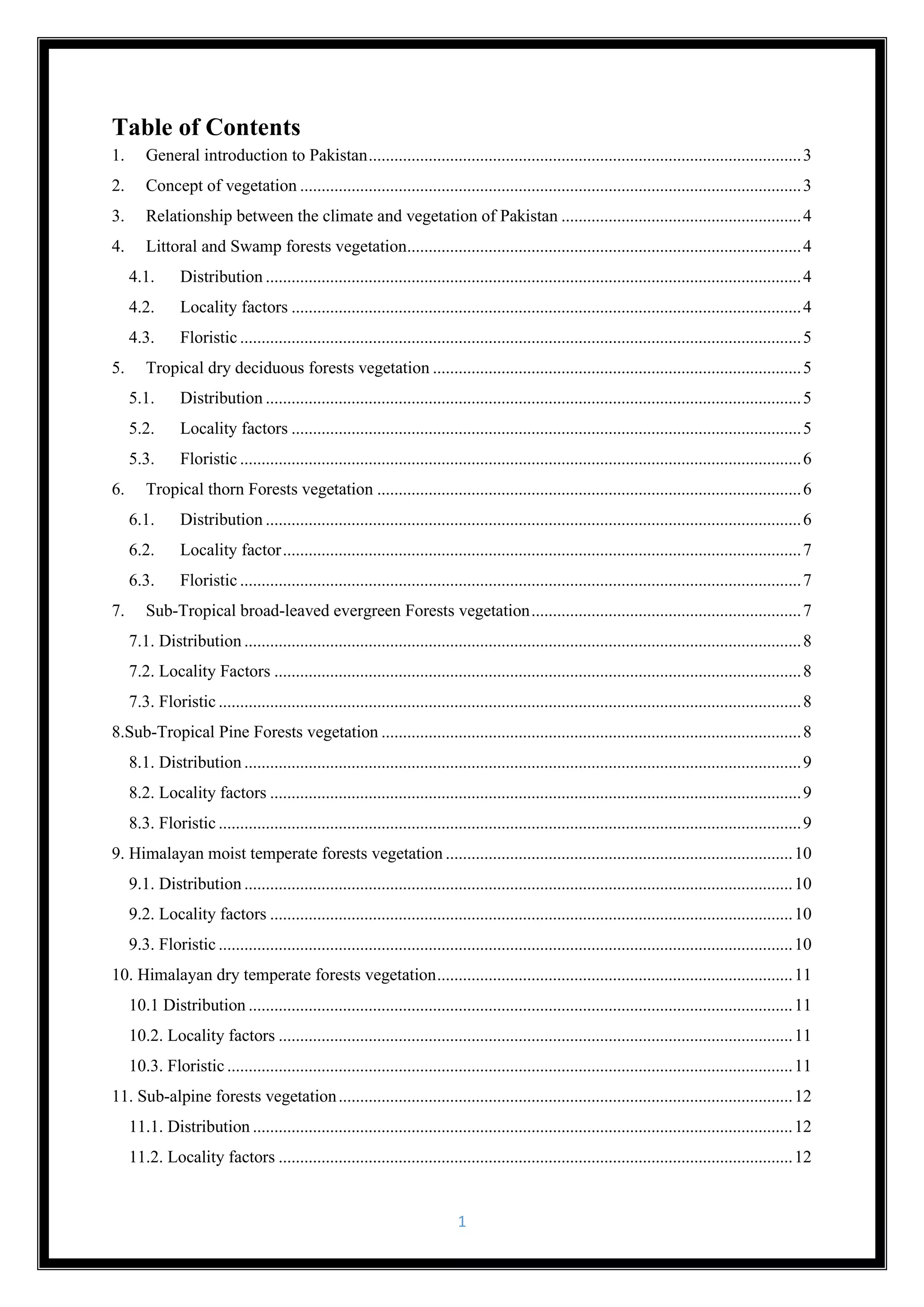 Vegetation of pakistan | PDF