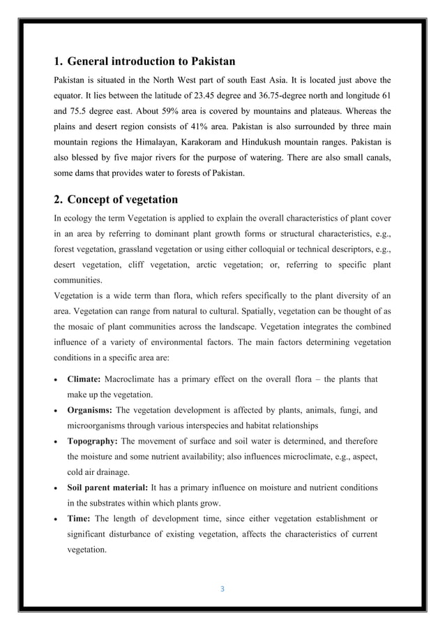 Vegetation of pakistan | PDF | Parks | Attractions