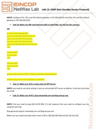 Eincop Netwax Lab: HSRP (Hot Standby Router Protocol) | PDF | Computer Networking | Computing