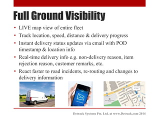 Vehicle Tracking & Proof Of Delivery (POD) Solution By Detrack | PPTX