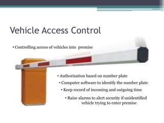 Vehicle access control using anpr | PPTX