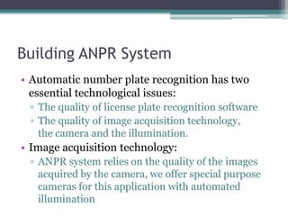 Vehicle access control using anpr | PPTX