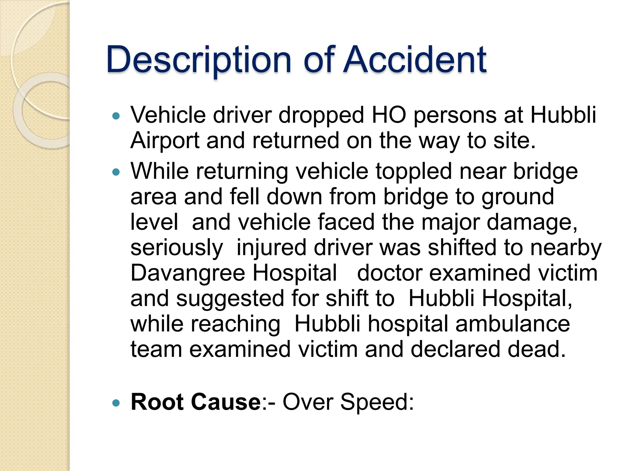 VEHICLE ACCIDENT PPT.pptx for travelling safety purposes | PPT