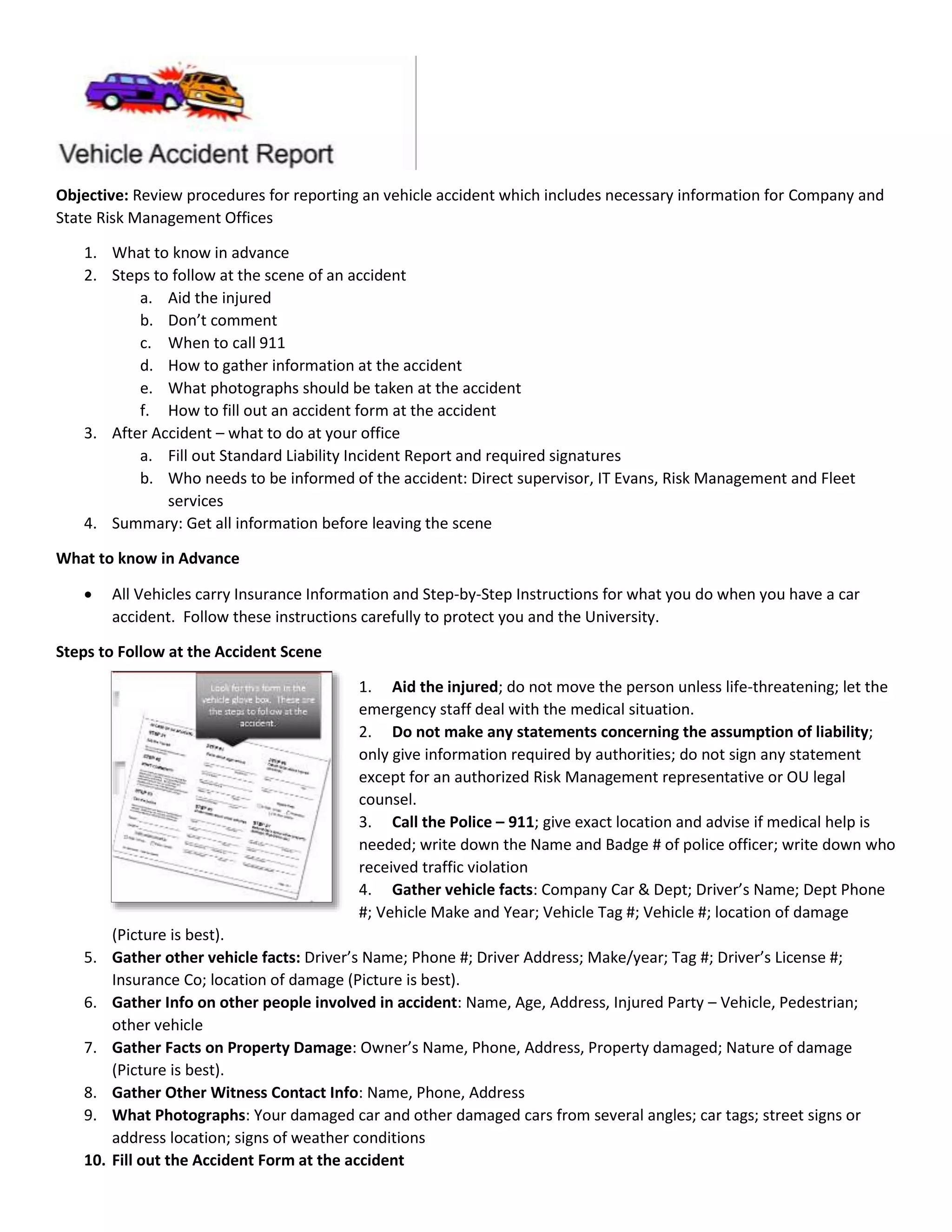 Vehicle accident reference slideshare | DOCX