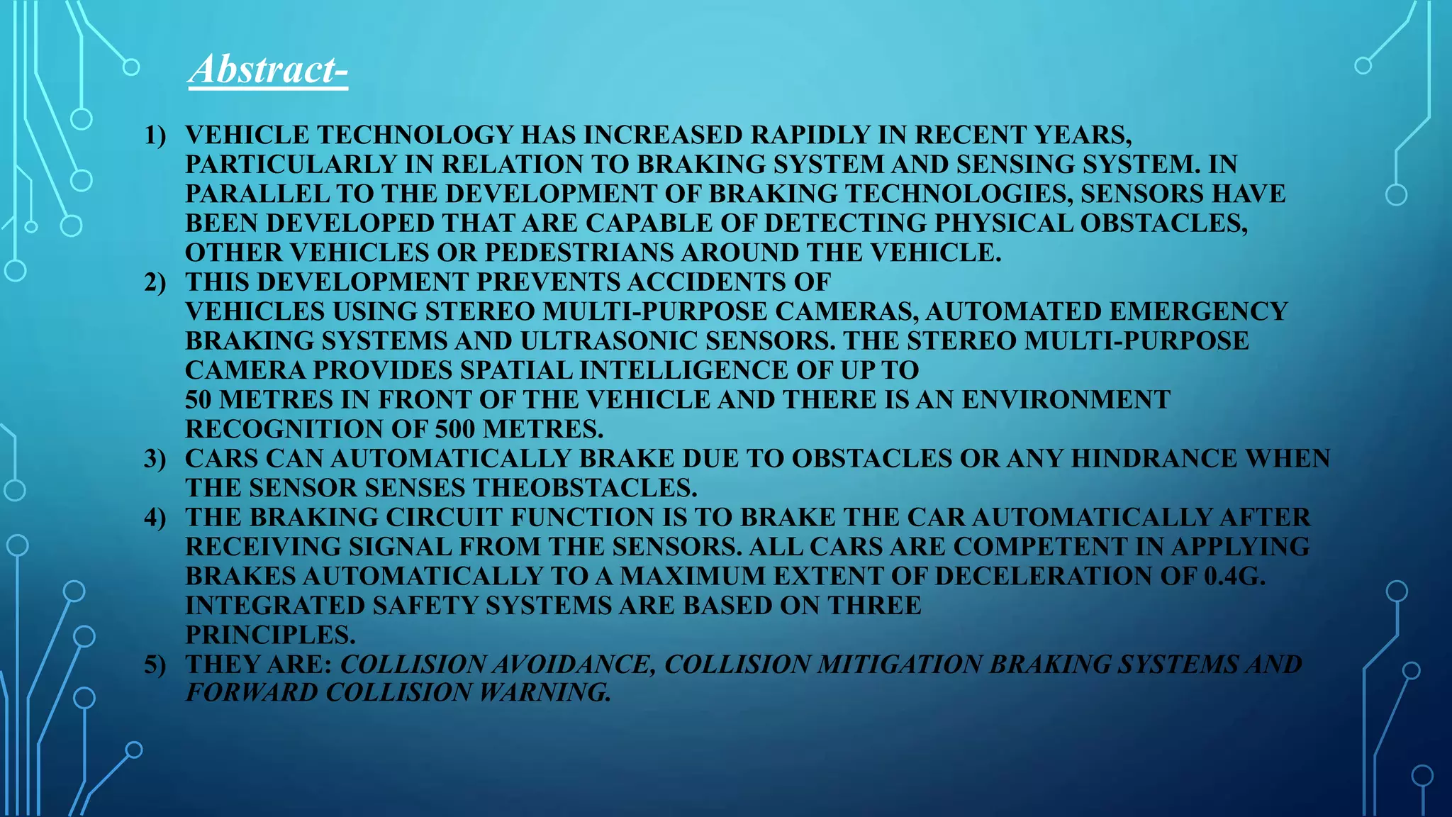 Vehicle anti collision using ultrasonic | PPT