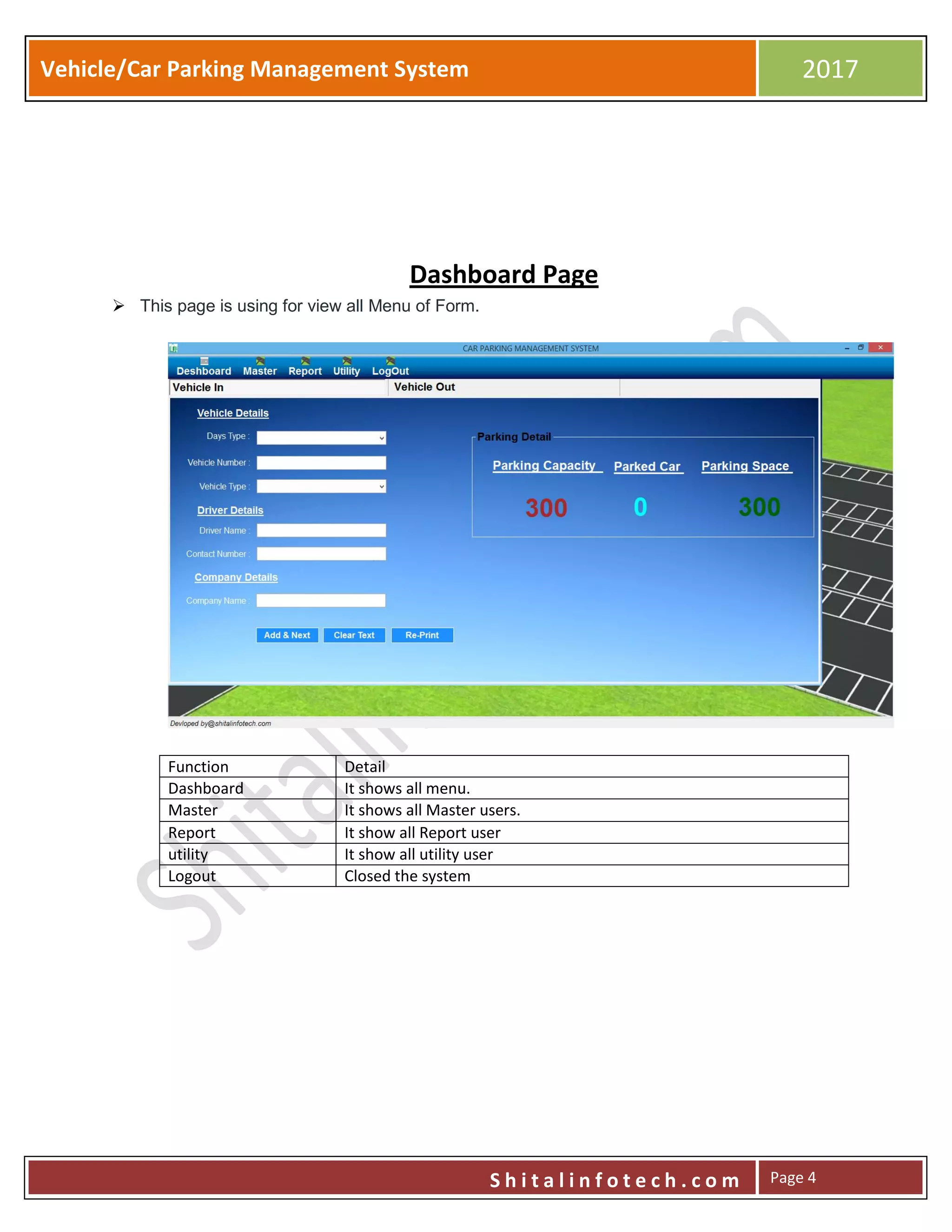 Vehicle(car) parking management system user manual by shitalinfotech | PDF
