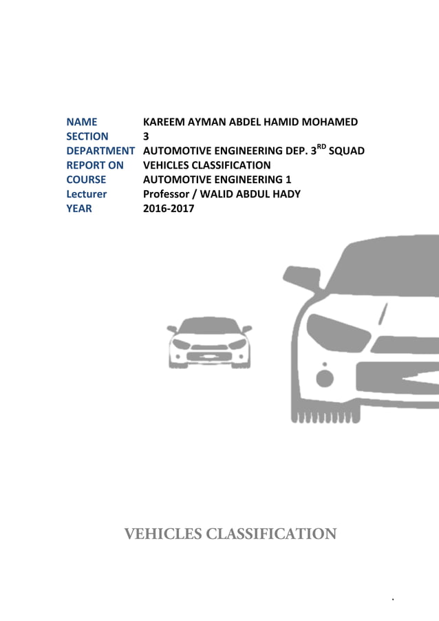 Vehicle classification | PDF