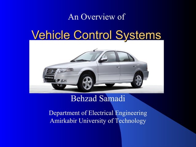 An Overview of Vehicle Control Systems | PDF