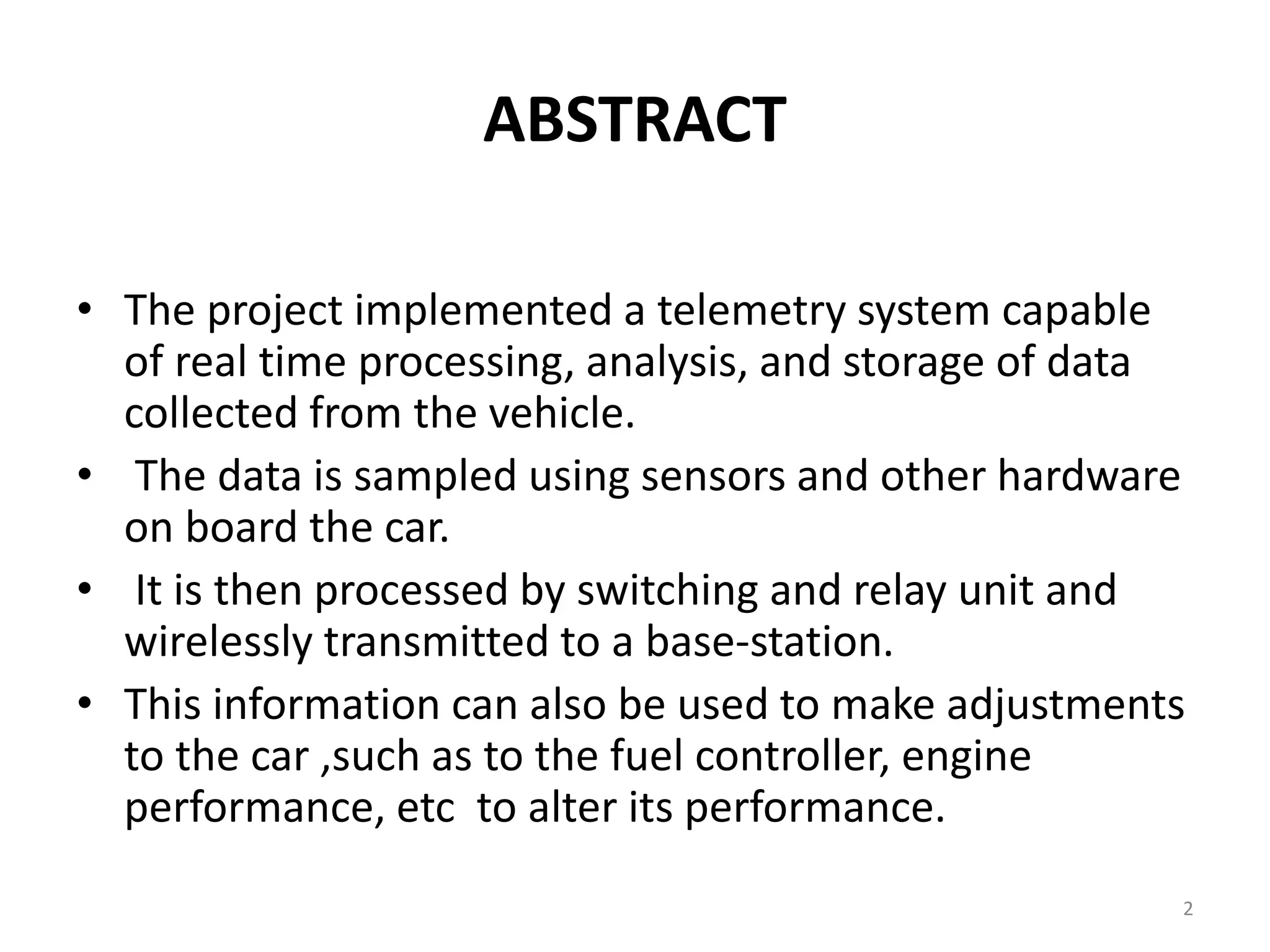 GSM Based Vehicle Data Acquisition and Telemetry System | PPTX ...