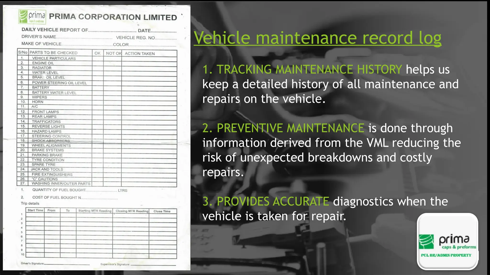 VEHICLE DEFECT REPORTING AND MAINTENACE LOGBOOK KEEPING.pptx