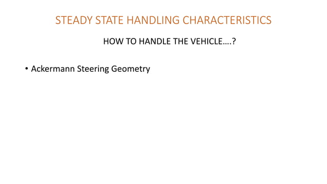 ackerman steering geometry and cornering | PPTX | Physics | Science