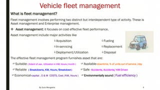 Vehicle fleet management in humanitarian organization | PDF