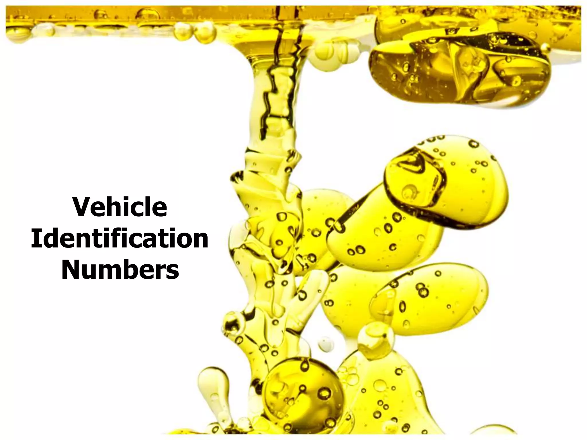 Vehicle identification numbers | PPTX