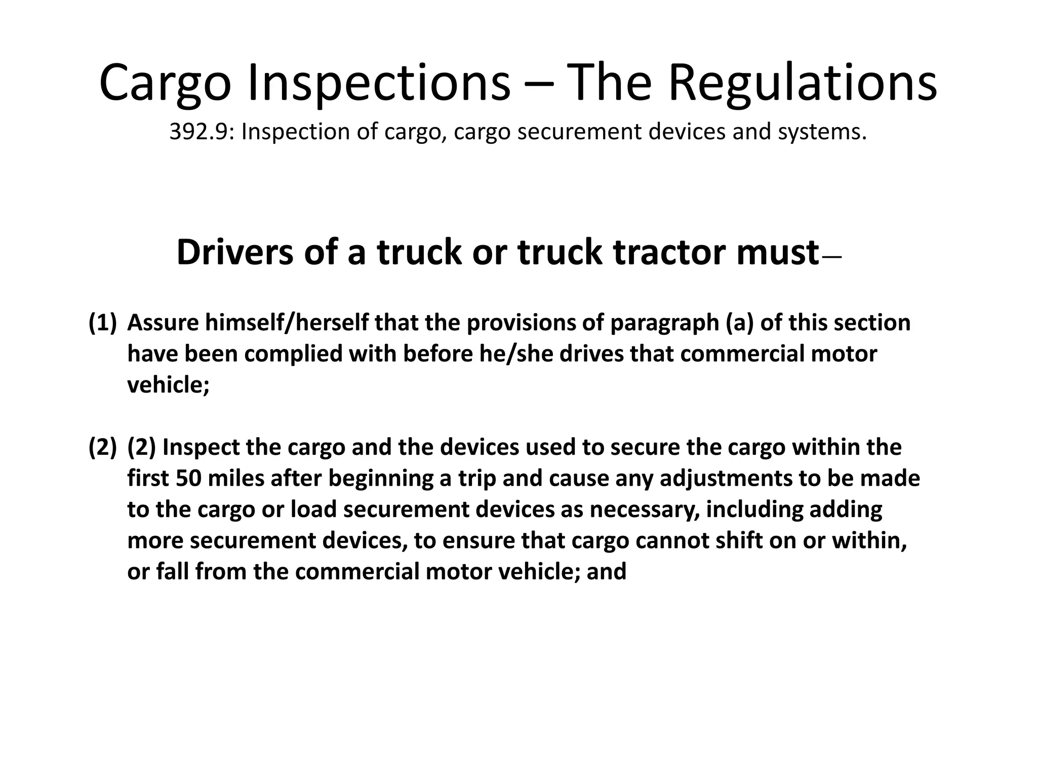 Vehicle inspection training | PPTX