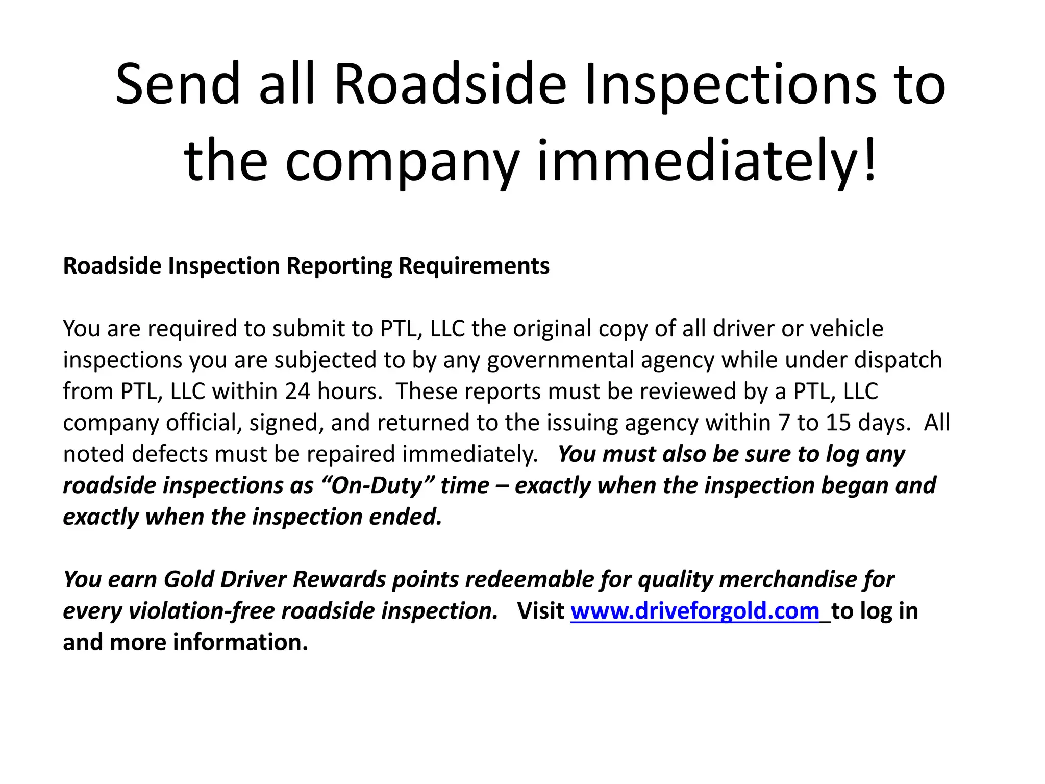 Vehicle inspection training | PPTX