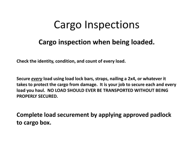 Vehicle inspection training | PPTX