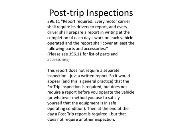 Vehicle inspection training | PPTX