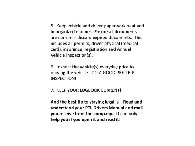 Vehicle inspection training | PPTX