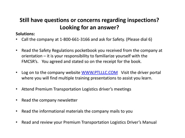 Vehicle inspection training | PPTX