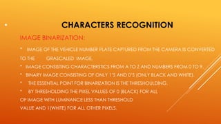 Vehicle number plate recognition using matlab | PPTX