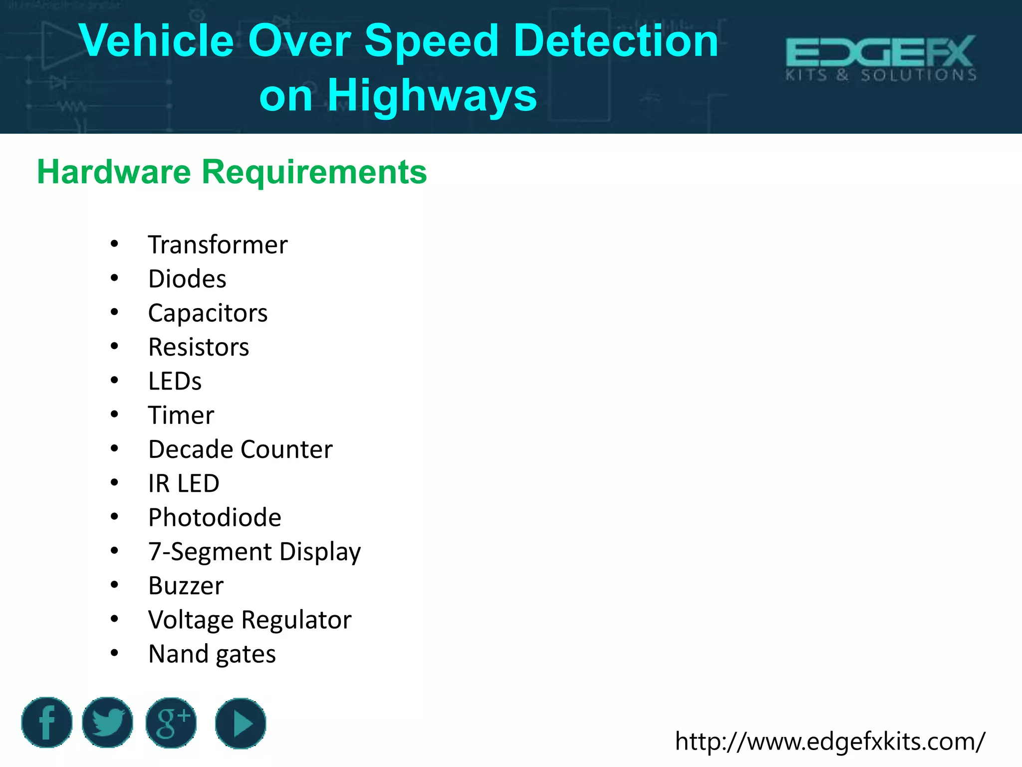 Vehicle Over Speed Detection on Highways | PPTX
