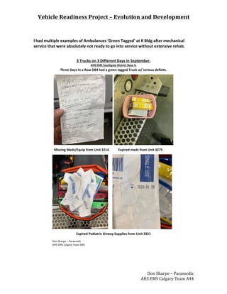 EMS Vehicle Readiness Project Development Report | PDF