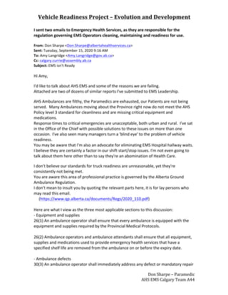 EMS Vehicle Readiness Project Development Report | PDF