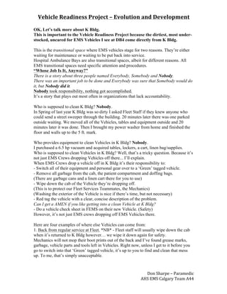 EMS Vehicle Readiness Project Development Report | PDF