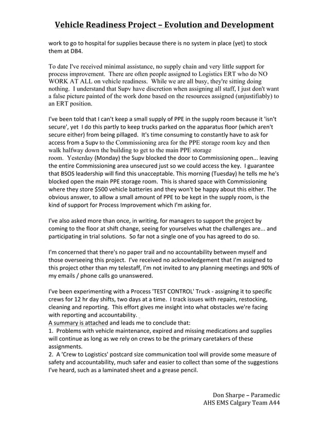 EMS Vehicle Readiness Project Development Report | PDF