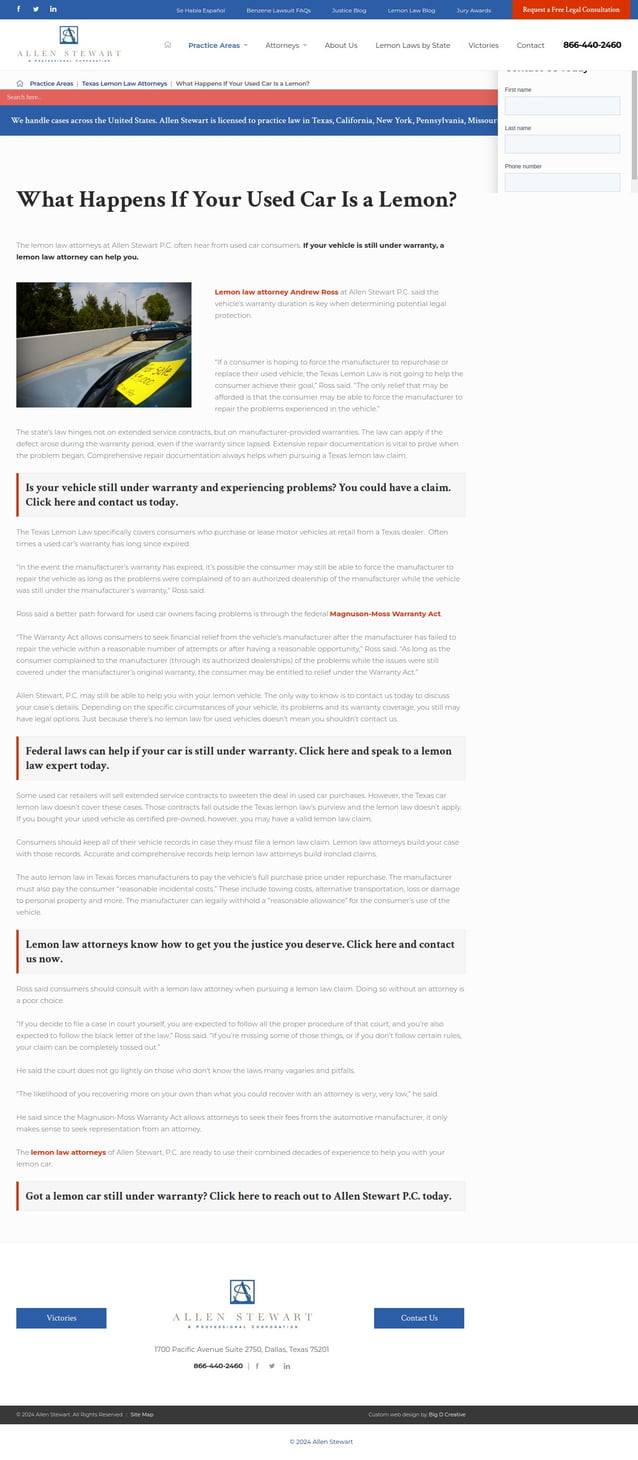 What Occurs When Your Used Car Turns Out to be a Lemon: Explained | PDF