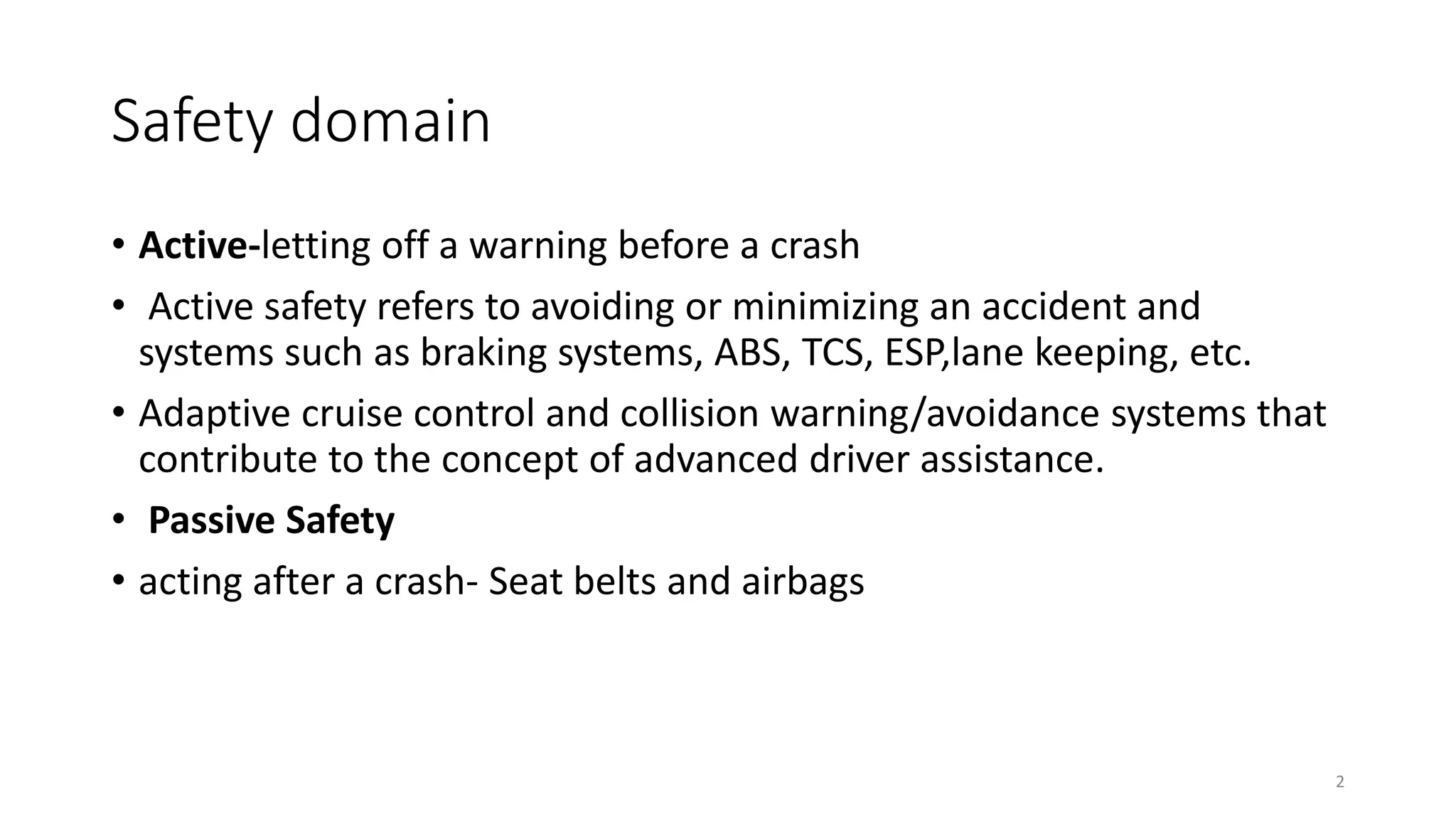 Vehicle safety system in automobiles | PPTX