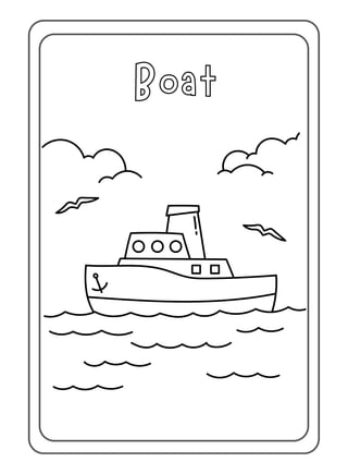 Kids' Vehicle Adventure: Printable Coloring Pages with Cars, Boats ...