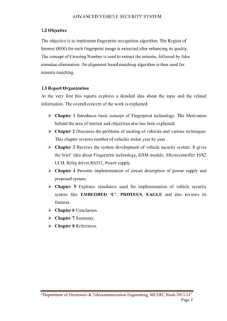 Vehicle security system final report | PDF