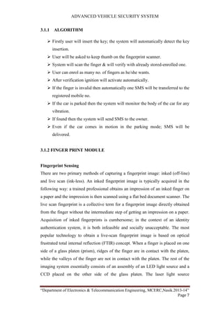 Vehicle security system final report | PDF