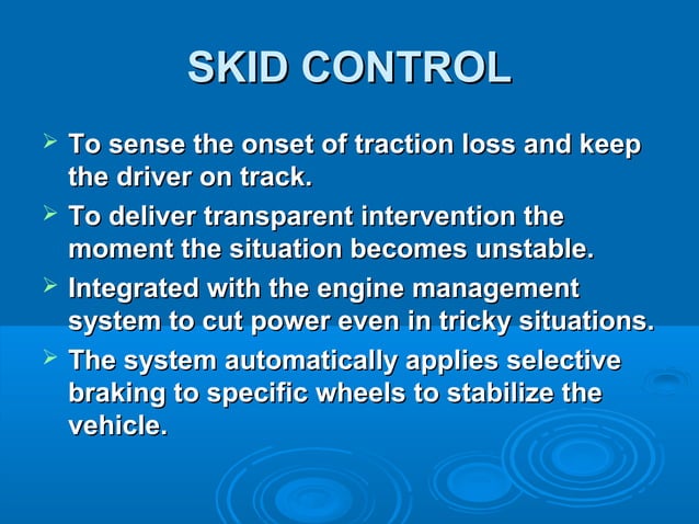 Vehicle skid control | PPT | Skiing | Sports